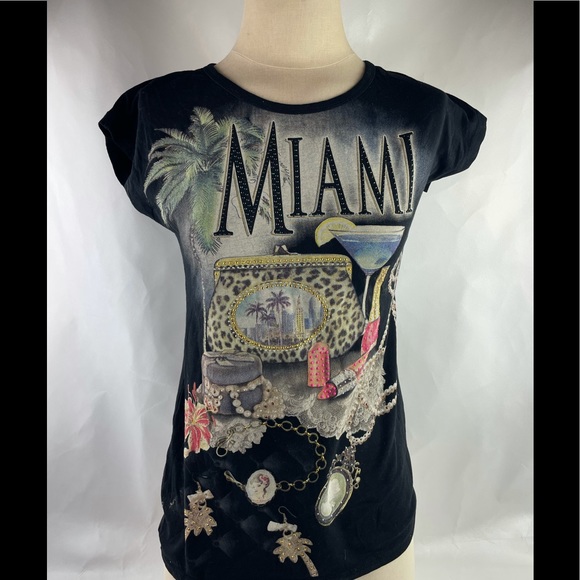 Robin Ruth | Tops | Robin Ruth Black Miami Embellished Top | Poshmark